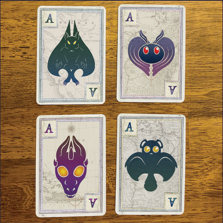 Mothman & other Cryptids of North America Playing Cards by ShawnWeg ...