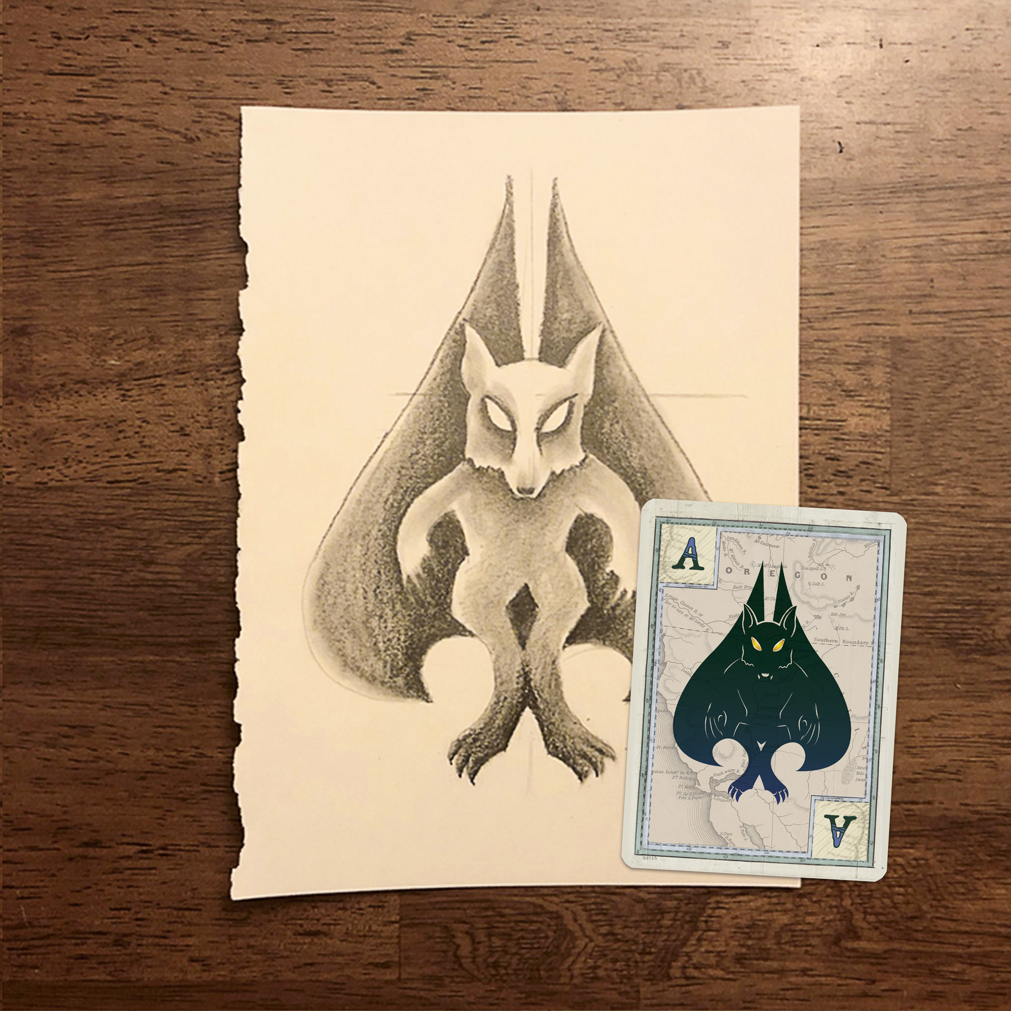 Mothman & other Cryptids of North America Playing Cards by ShawnWeg ...