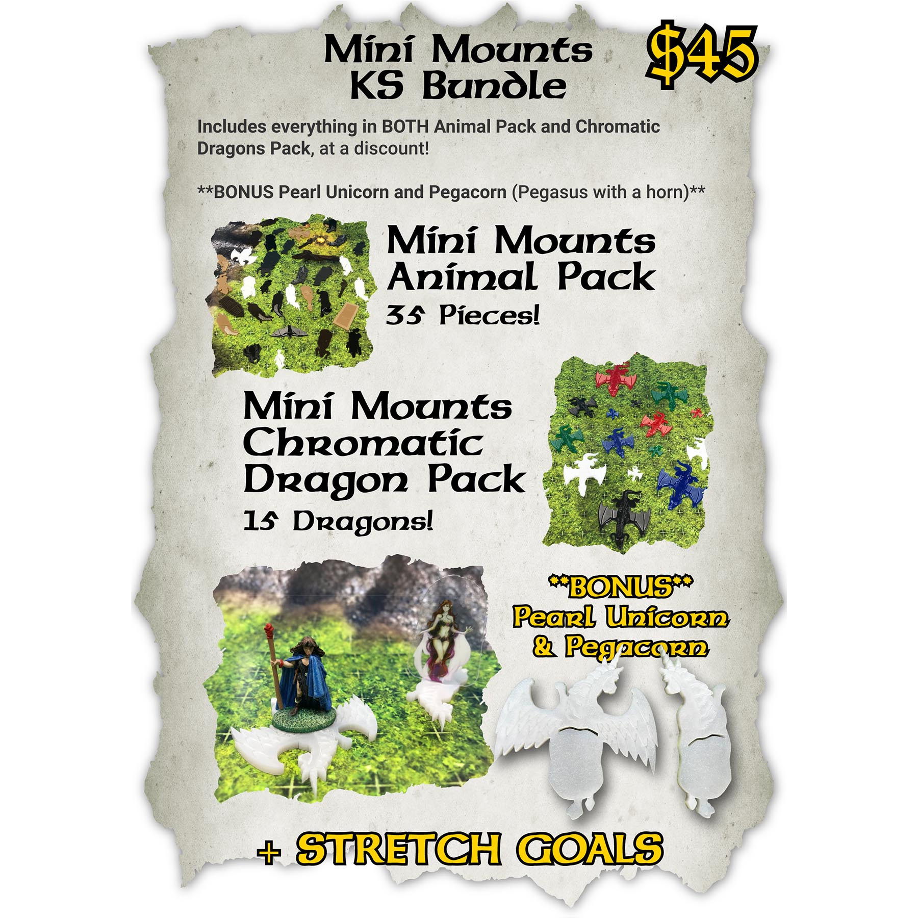 RPG Mini Mounts by Arcknight - Mini Mounts - Kickstarter Bundle - Gamefound