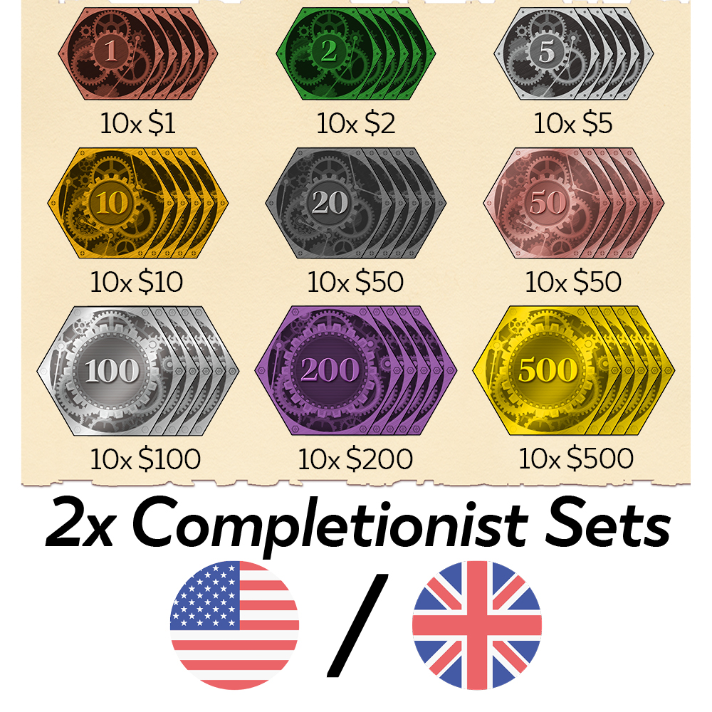 Rail Coins: Hexagonal Metal Coins for Train Games by Moaideas Game ...