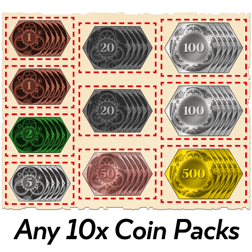 Rail Coins: Hexagonal Metal Coins for Train Games by Moaideas Game ...