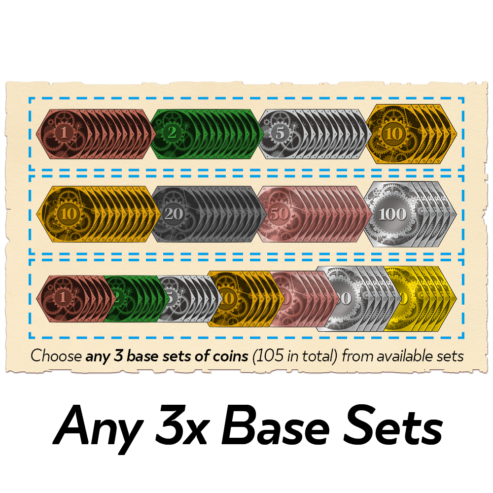 Rail Coins: Hexagonal Metal Coins for Train Games by Moaideas Game ...