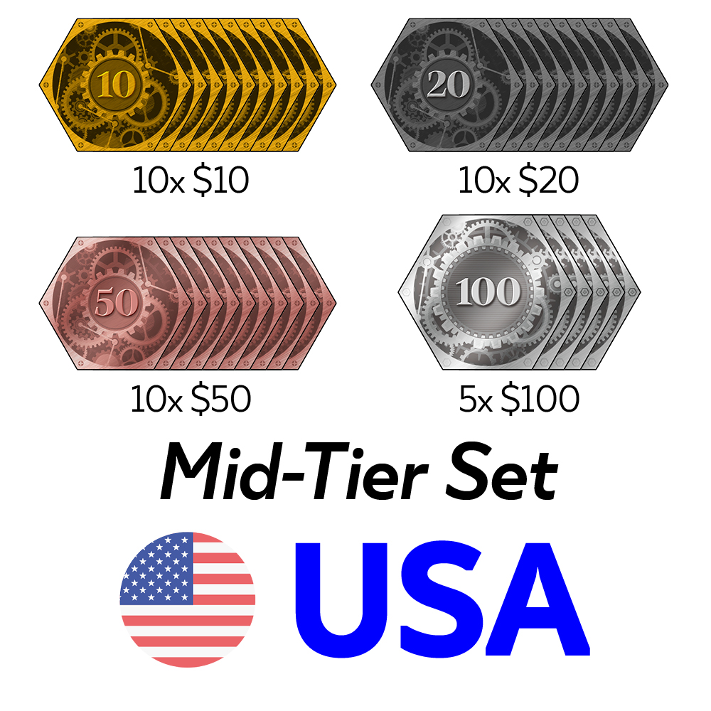 Rail Coins: Hexagonal Metal Coins for Train Games by Moaideas Game ...