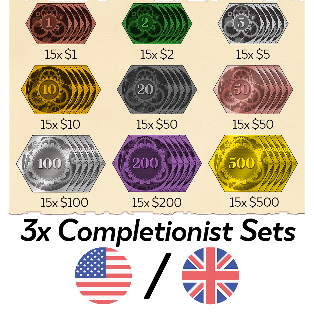 Rail Coins: Hexagonal Metal Coins for Train Games by Moaideas Game ...