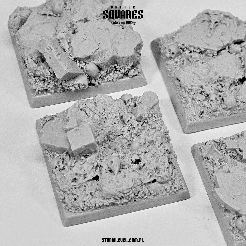 BATTLE SQUARES: Trays and Bases by StudioLevel - 6pcs. 40x40mm (bases ...