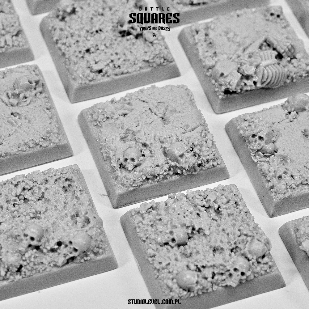 BATTLE SQUARES: Trays and Bases by StudioLevel - 20pcs. 25x25mm (bases ...