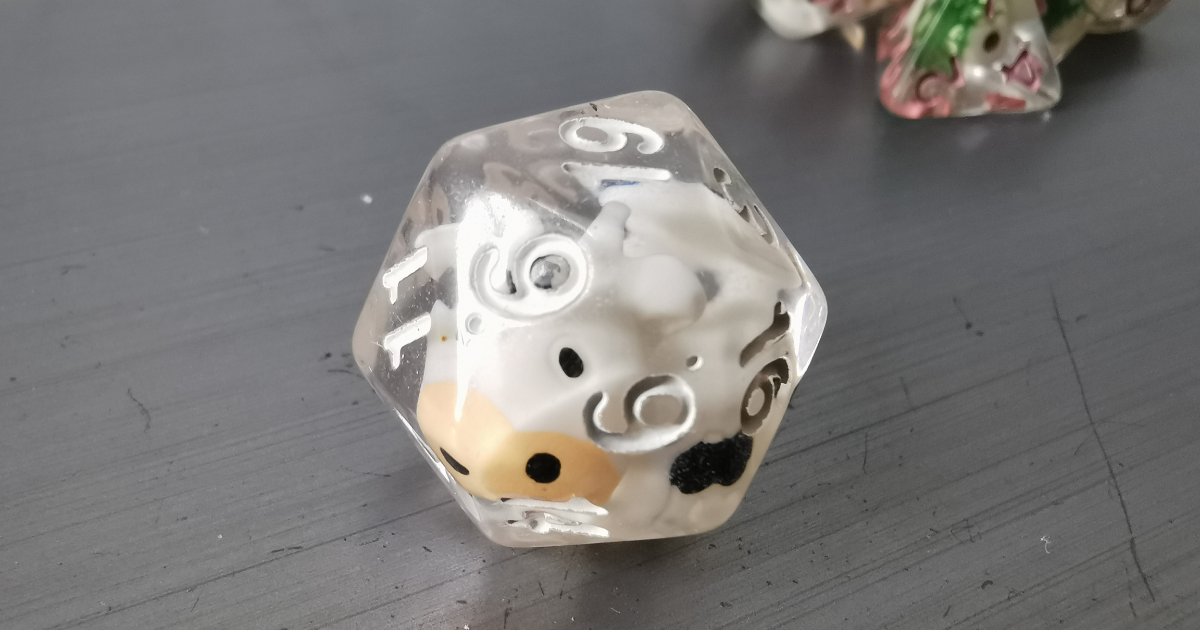 Fluorescent Dice by NANJIAN Games - Cow Dice (D20 only) - Gamefound