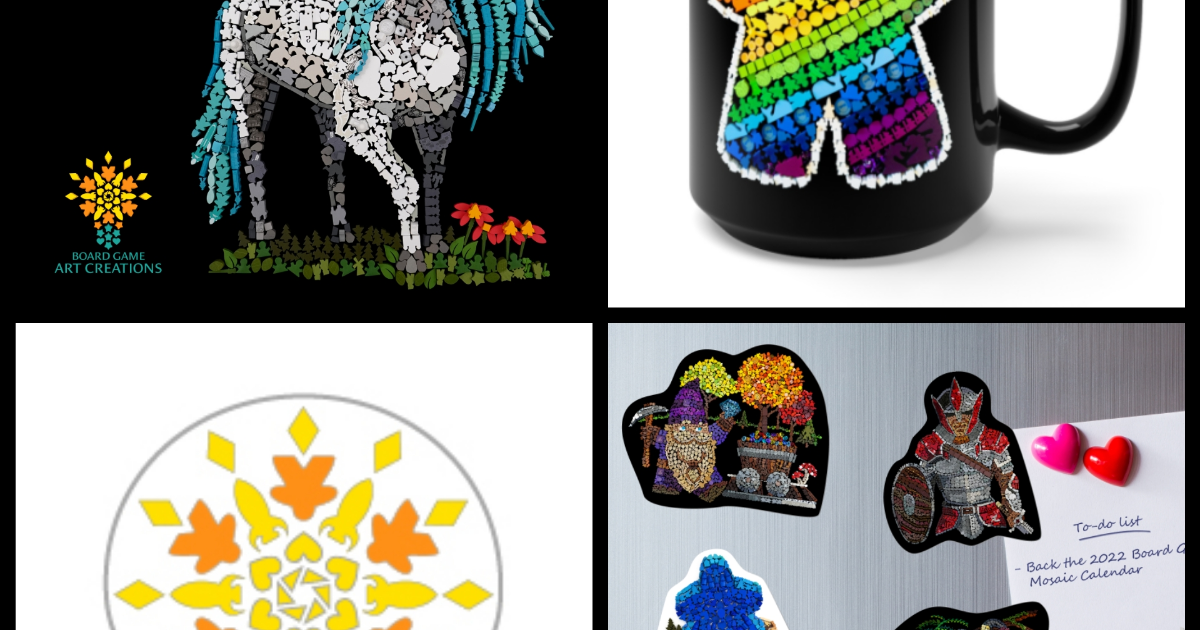 2022 Board Game Mosaic Calendar By Board Game Art Creations The