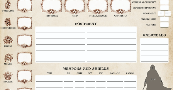 Ruin Masters - Bestiary by RiotMinds - Character Sheets - Gamefound