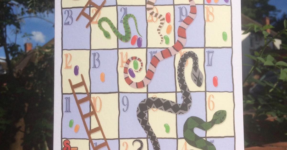 Library Labyrinth by Dissent Games - Greetings card: Snakes & Ladders ...
