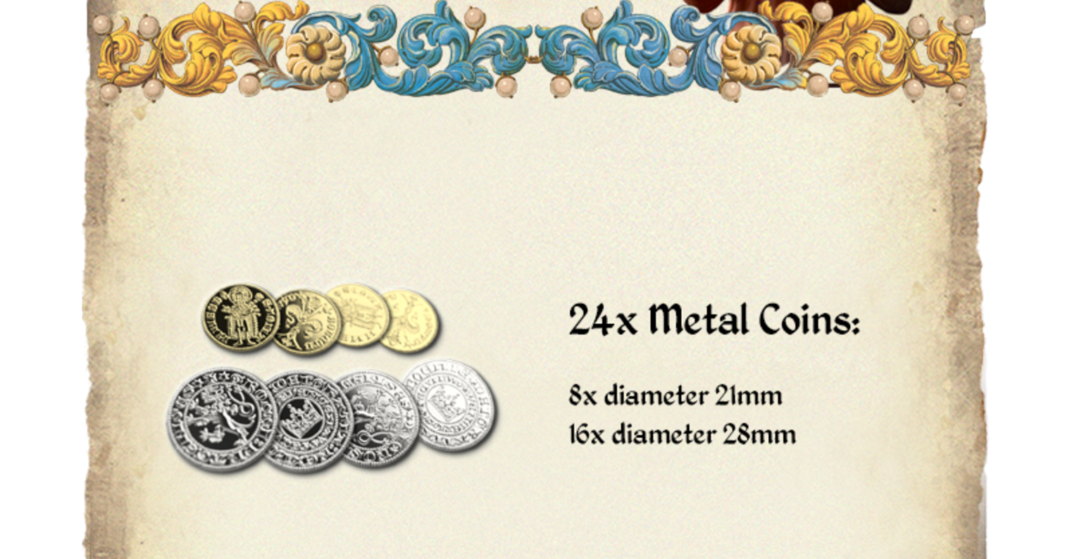 Glory: A Game of Knights by Strategos Games - Metal coins - Gamefound