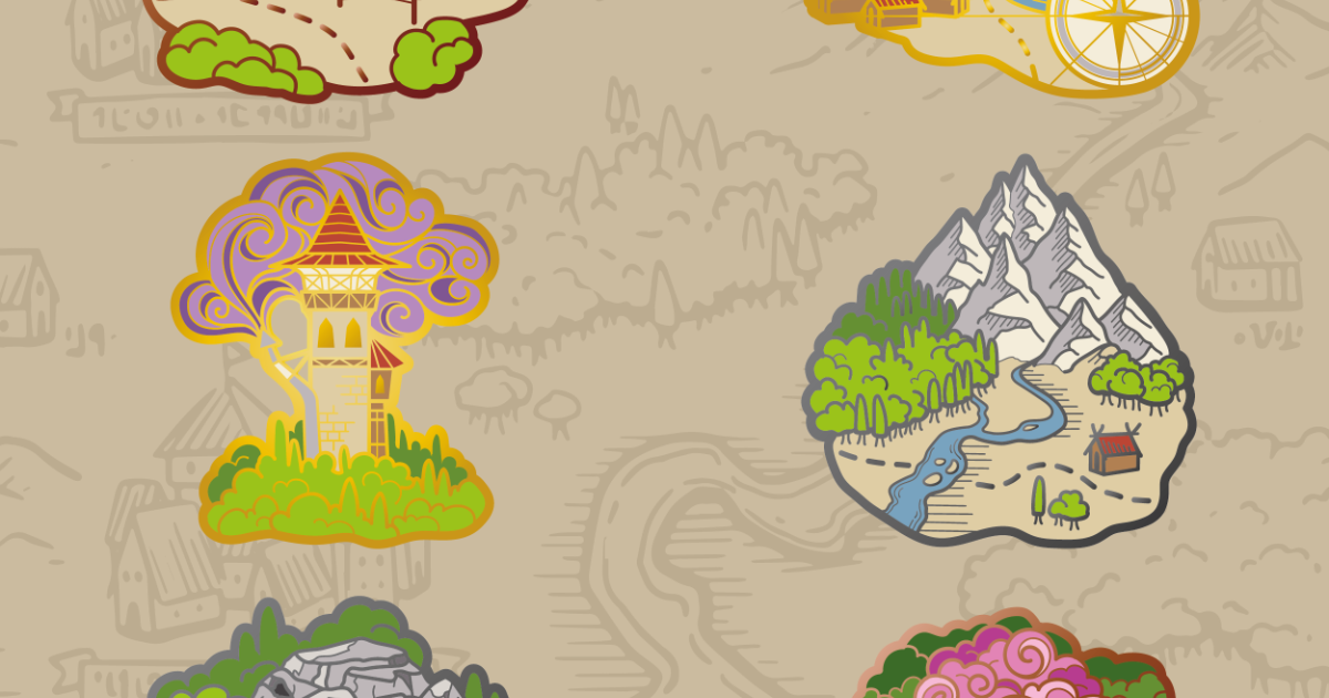 The Cartography Collection - Enamel Pins by The Speechless Bard ...