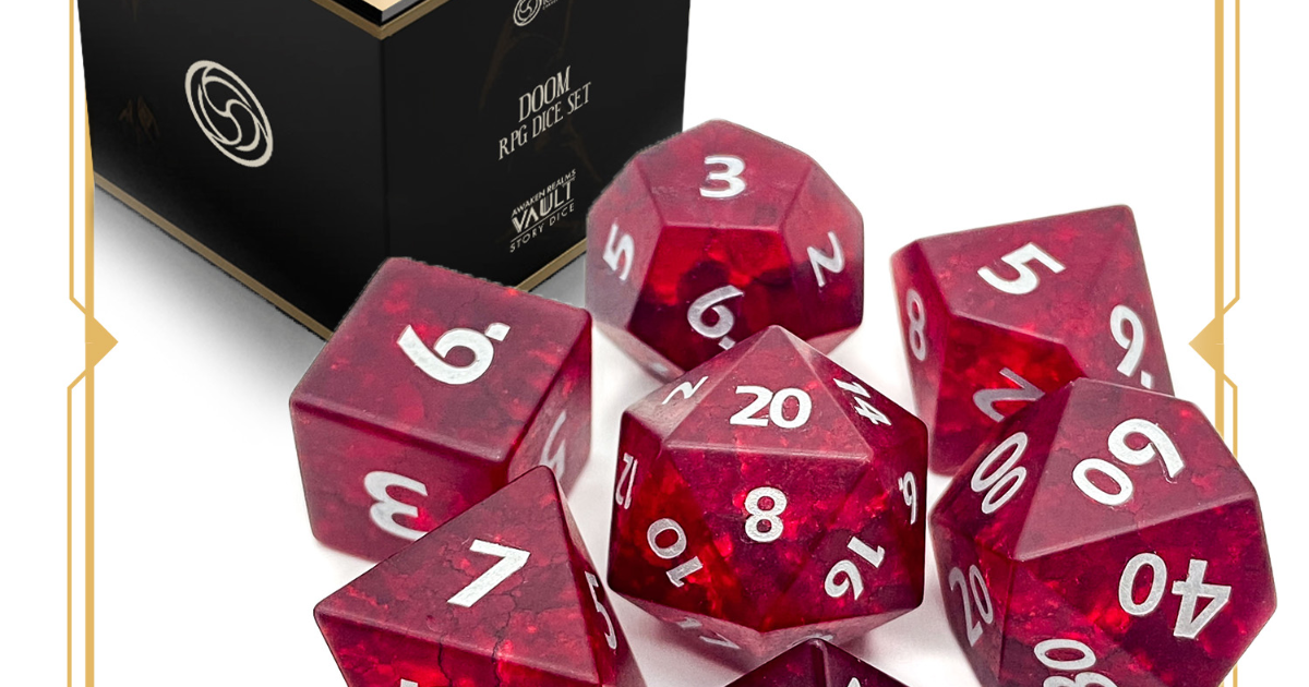 AR Vault: Story Dice by Awaken Realms - Doom RPG Glass dice set - Gamefound