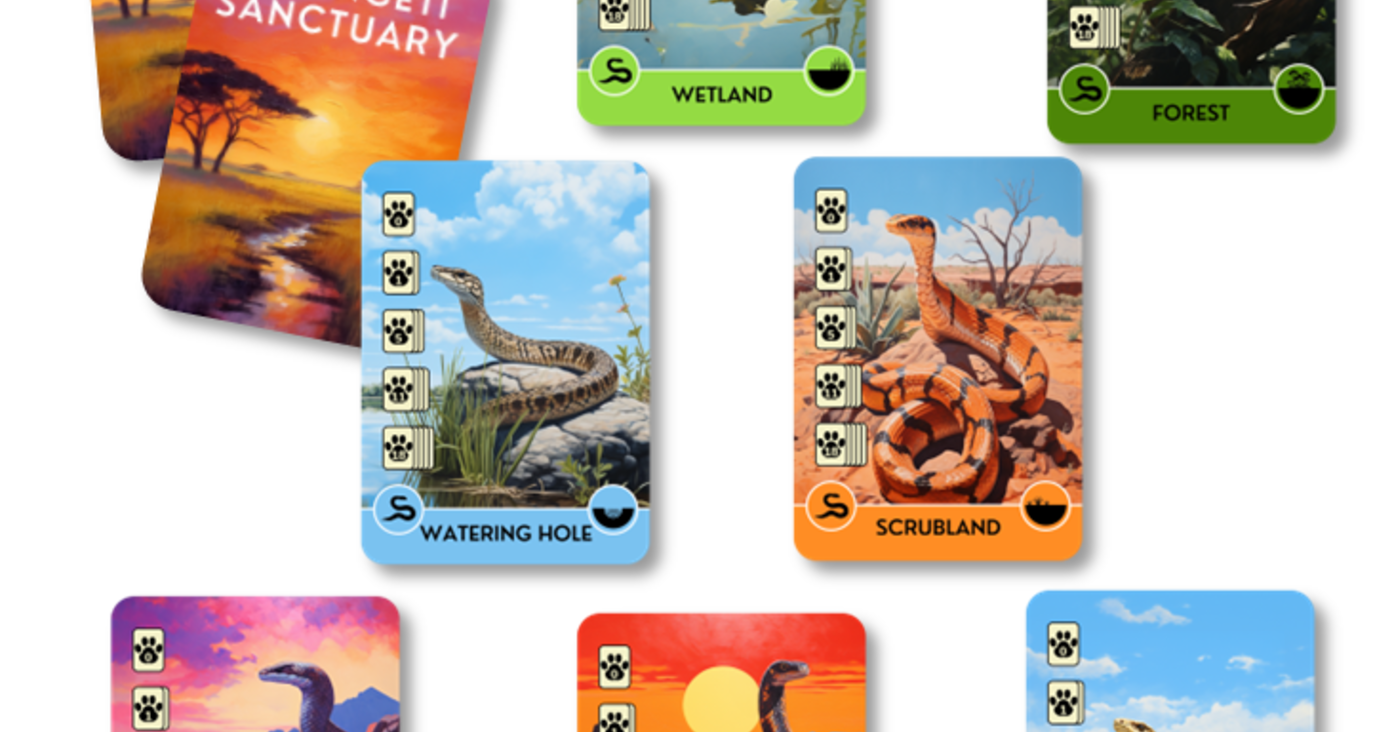 Serengeti Sanctuary by Spooky Tower Games - Snake Cards artwork ...