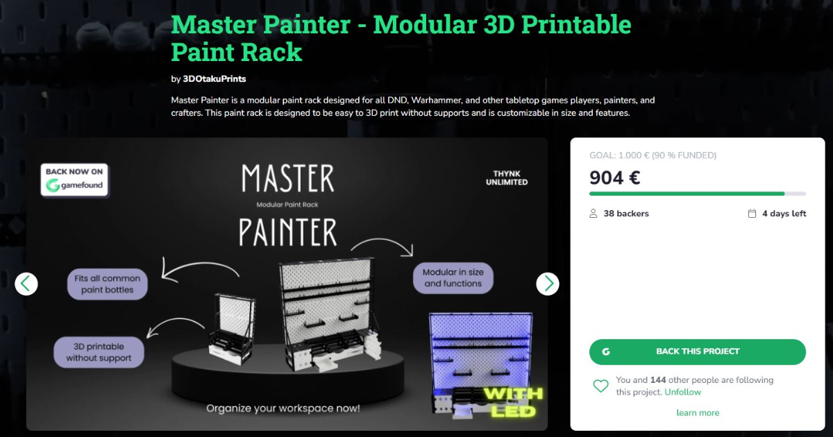 Master Painter - Modular 3D Printable Paint Rack by 3DOtakuPrints - 90% ...