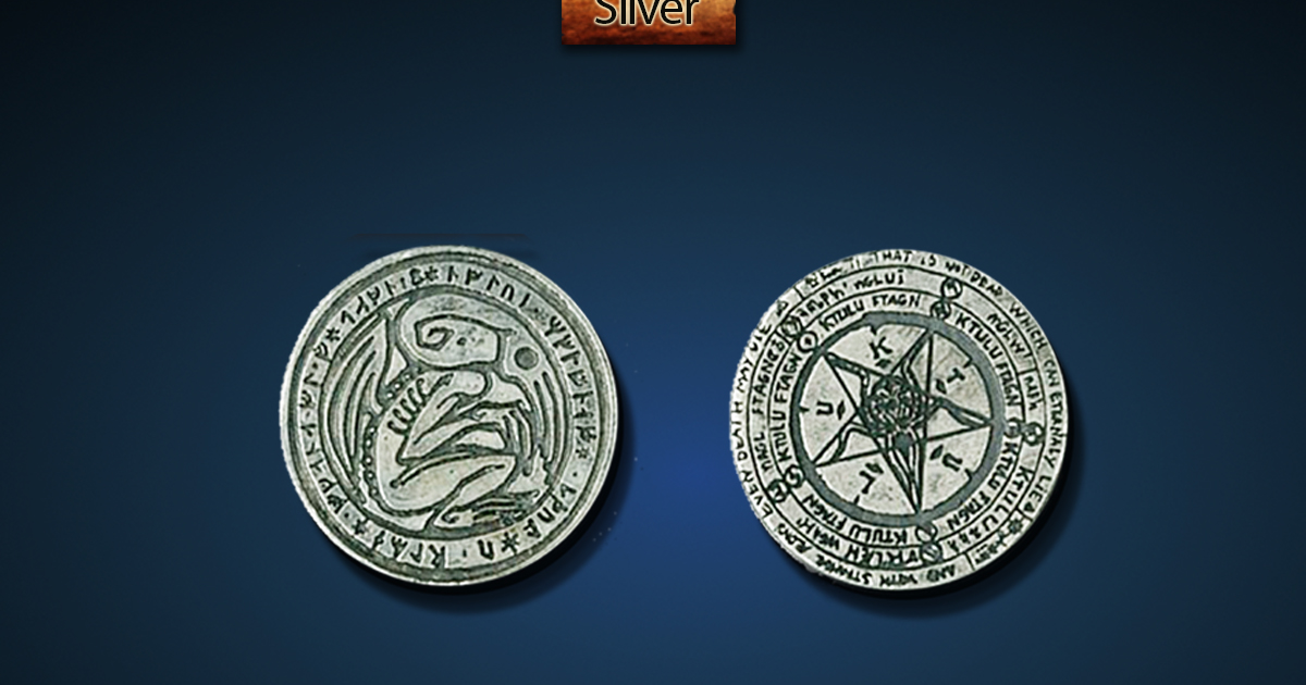 Legendary Metal Coins Season 4 by Drawlab - Cthulhu Silver Coins ...