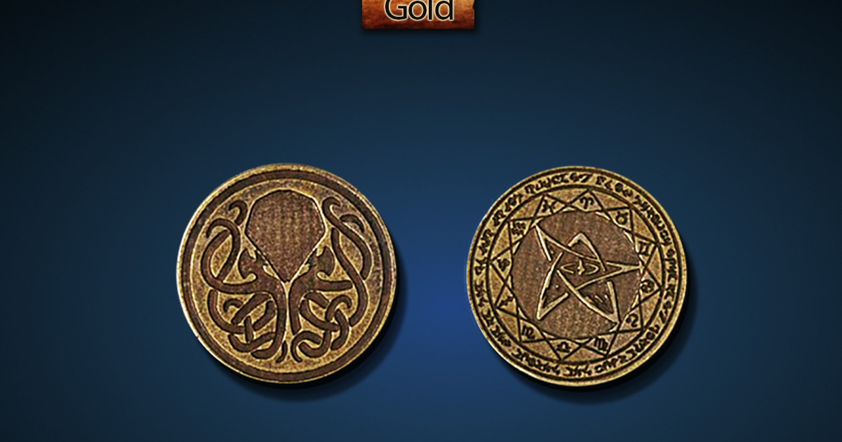 Legendary Metal Coins Season 4 by Drawlab - Cthulhu Gold Coins - Gamefound