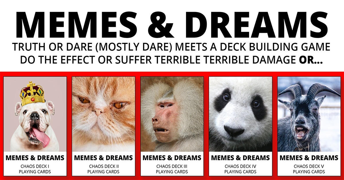 MEMES & DREAMS Fun Card Game (Crazy Effects) Party Hard Insane ...