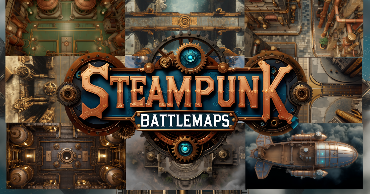 450 Steampunk Battle Maps for TTRPG and VTT by Agnesagraphic - Gamefound