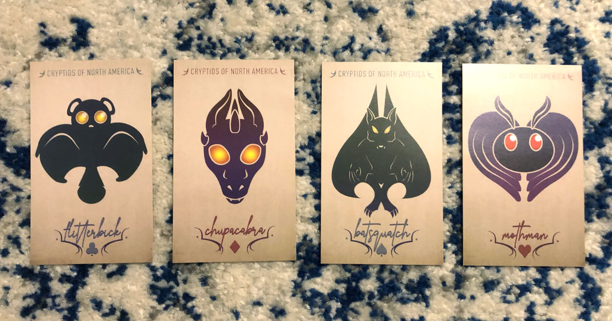 Mothman & other Cryptids of North America Playing Cards by ShawnWeg - Cryptid Postcard - Gamefound