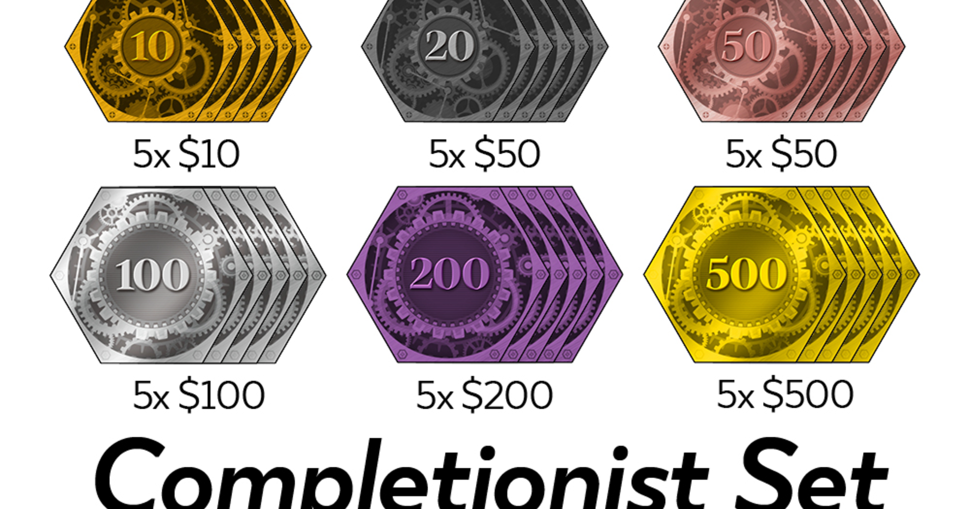 Rail Coins: Hexagonal Metal Coins for Train Games by Moaideas Game ...
