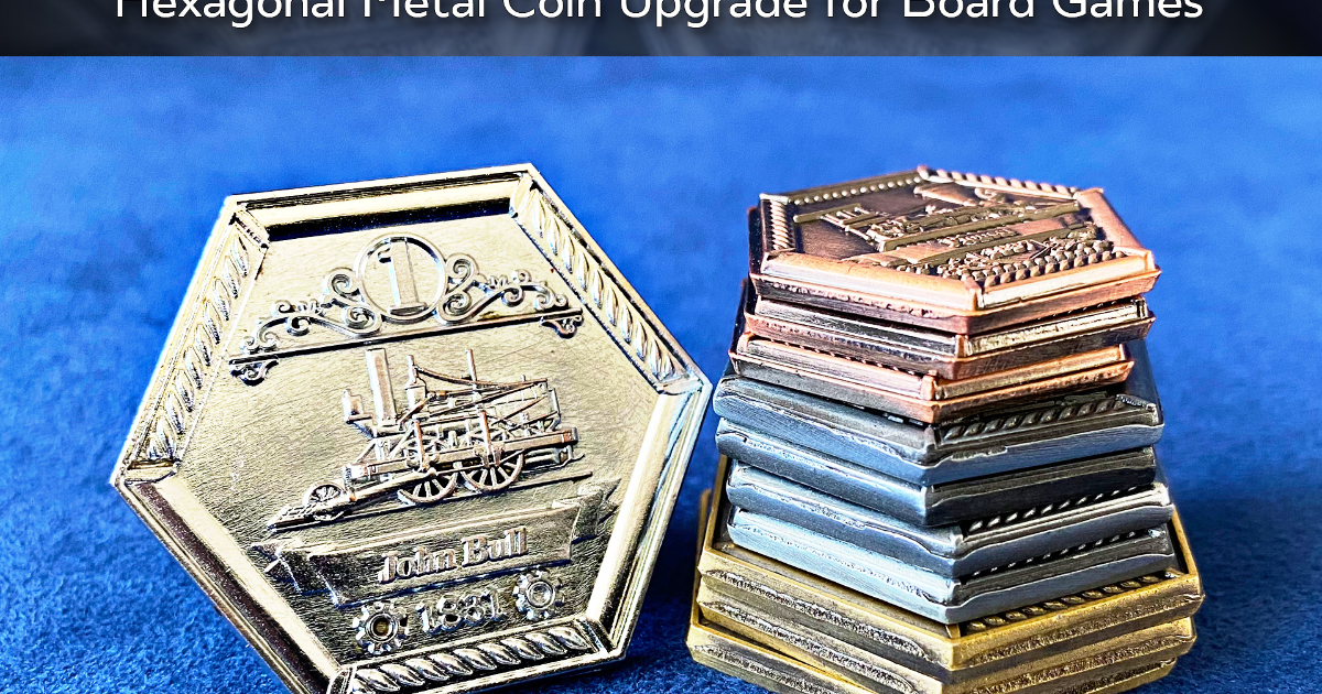 Rail Coins: Hexagonal Metal Coins for Train Games by Moaideas Game ...