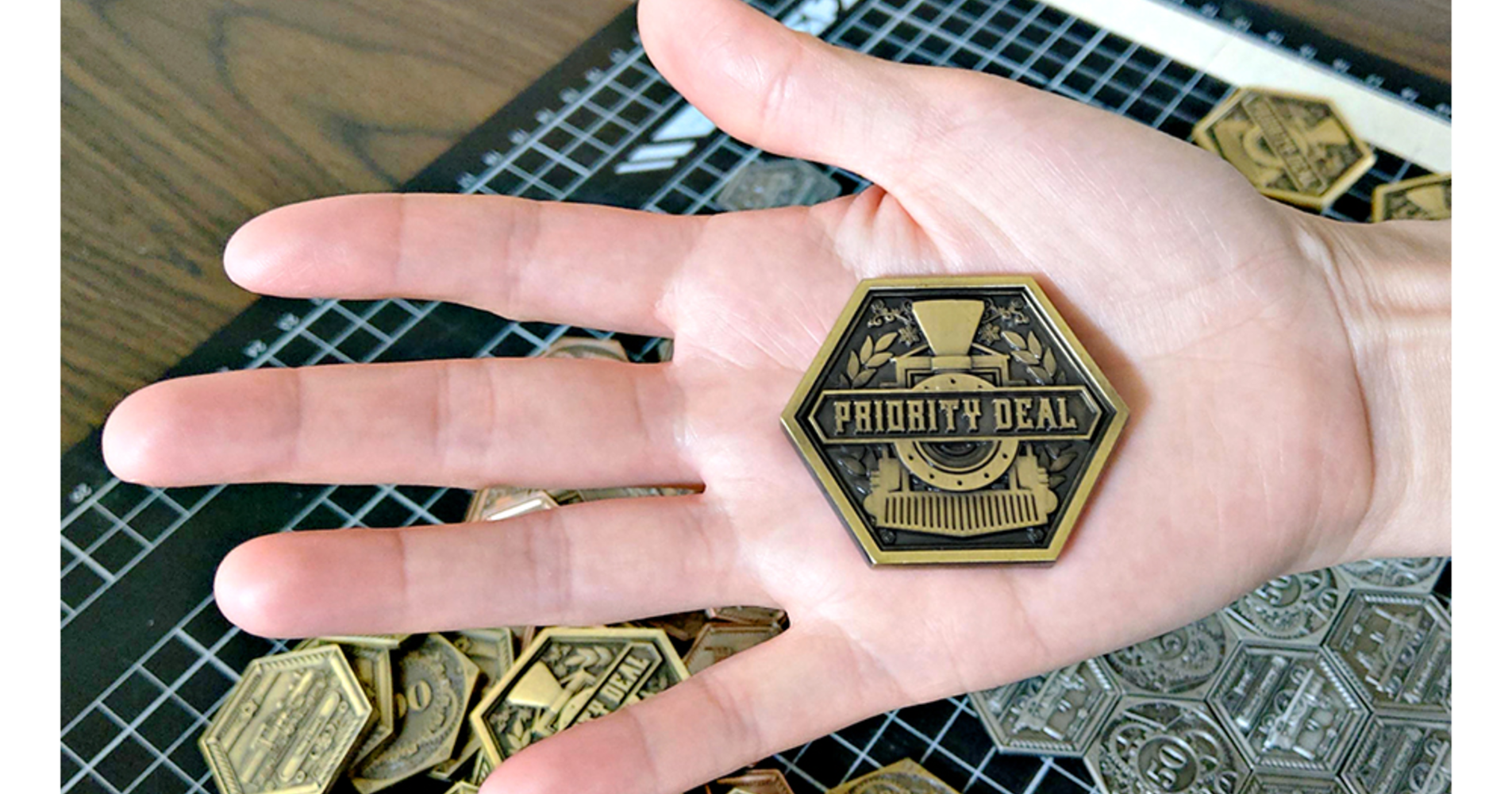 Rail Coins: Hexagonal Metal Coins for Train Games by Moaideas Game ...