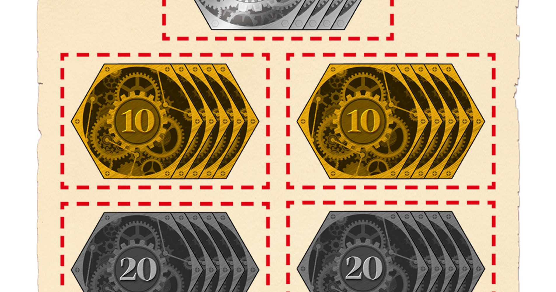 Rail Coins: Hexagonal Metal Coins for Train Games by Moaideas Game ...