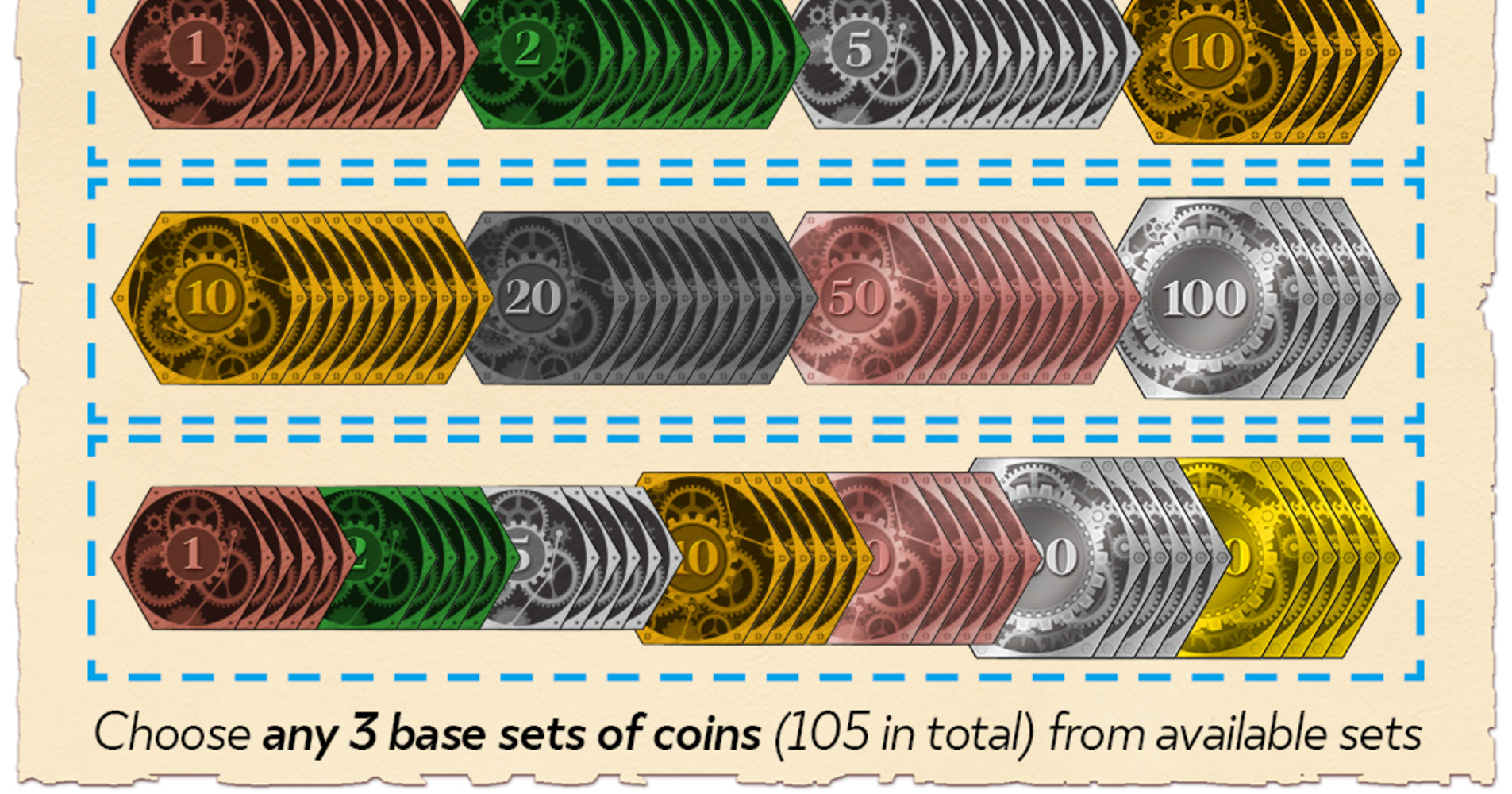 Rail Coins: Hexagonal Metal Coins for Train Games by Moaideas Game ...