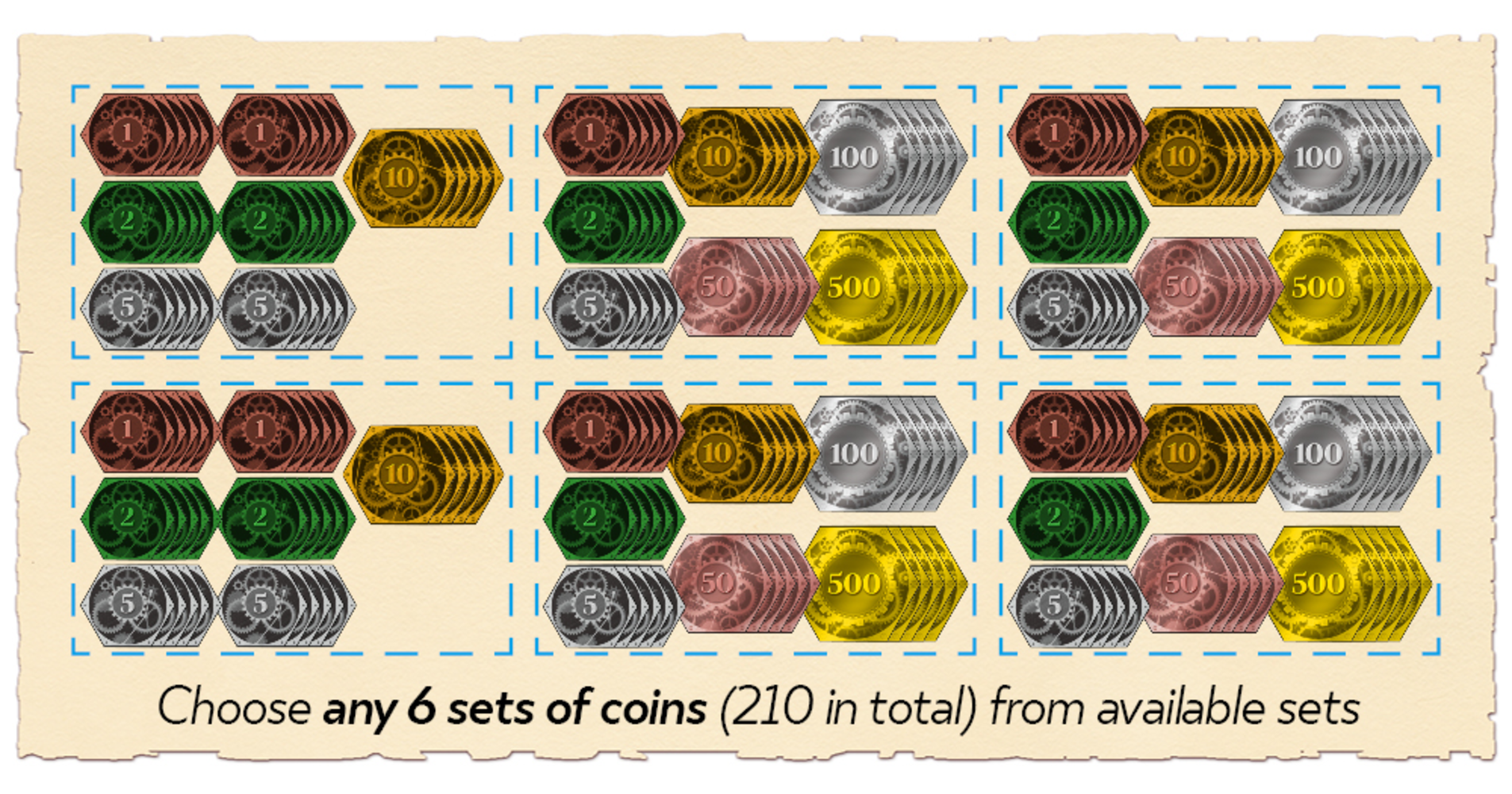Rail Coins: Hexagonal Metal Coins for Train Games by Moaideas Game ...