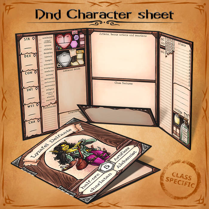 Class specific foldable character sheet for Dnd 5e by TornioDuva ...