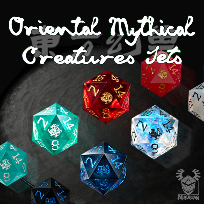 Oriental mythic creatures dice series 1：Four Celestial Guardians Dice ...