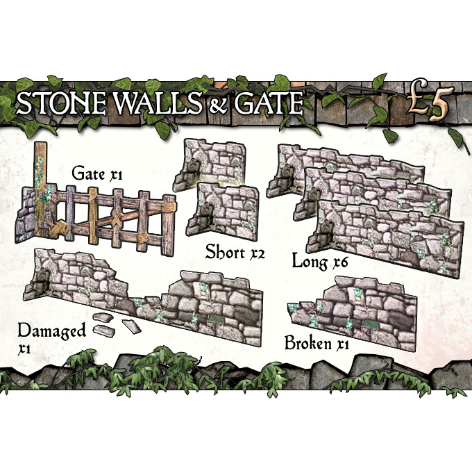 Fantasy Wargames Terrain by Battle Systems - Stone Walls - Gamefound