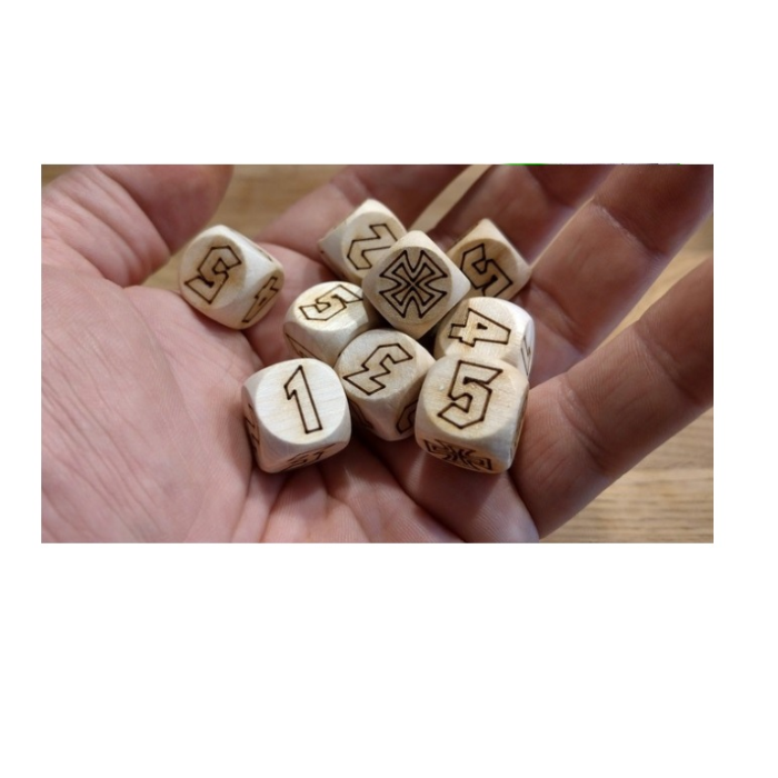 Lords of Ragnarok by Awaken Realms - 10 engraved wooden d6 Dice - Gamefound