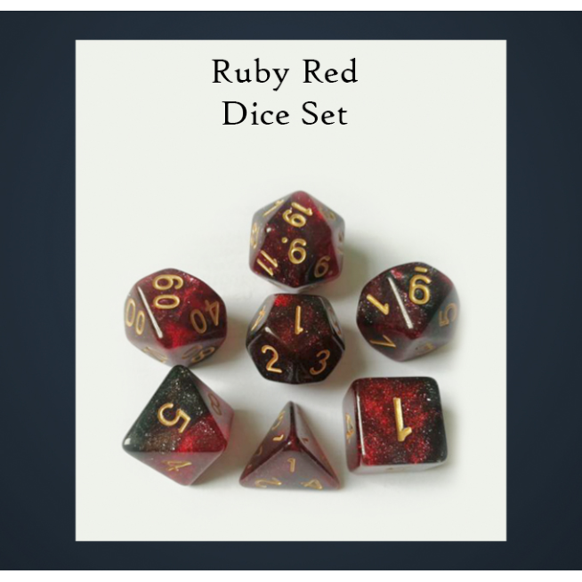 Legendary Dice Bags by Drawlab - Ruby Red Dice Set - Gamefound