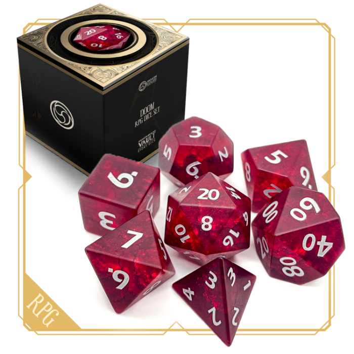 AR Vault: Story Dice by Awaken Realms - Doom RPG Glass dice set - Gamefound