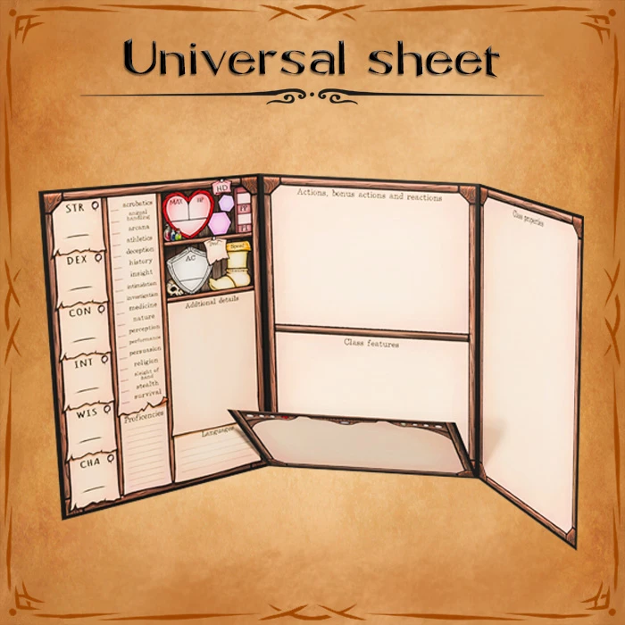 Class specific foldable character sheet for Dnd 5e by TornioDuva - The ...