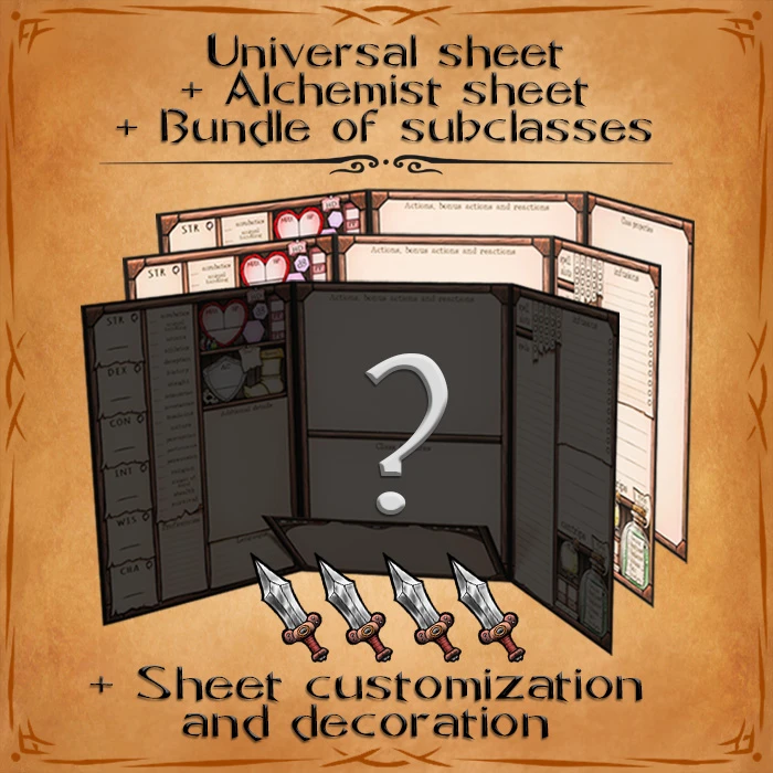 Class specific foldable character sheet for Dnd 5e by TornioDuva ...