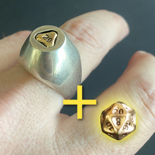 D20-Mage-Ring by Aphaon - D20 Mage ring + spare D20 - Gamefound