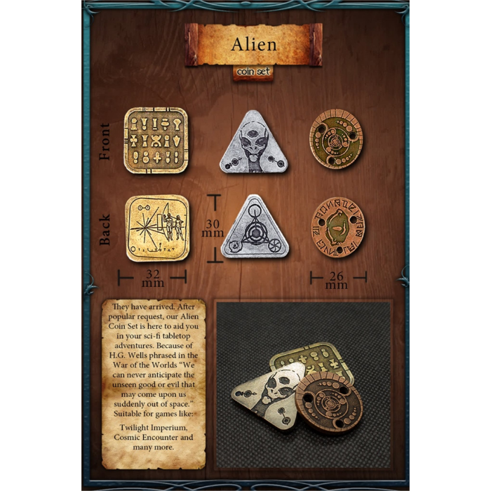 Legendary Metal Coins Season 5 by Drawlab - Alien Coin Set - Gamefound