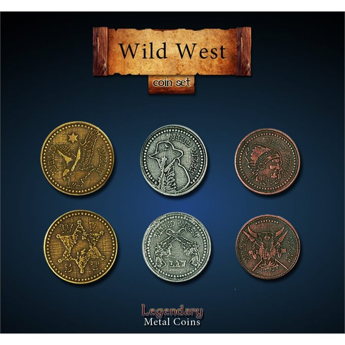 Legendary Metal Coins Season 5 by Drawlab - Wild West Coin Set - Gamefound