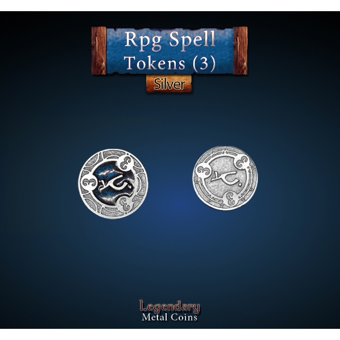 Legendary Metal Coins Season 5 by Drawlab - RPG Spell Token 3 - BLUE ...