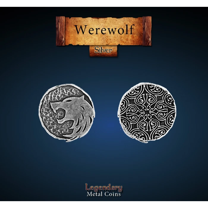 Legendary Metal Coins Season 5 by Drawlab - Werewolf Silver Coin ...