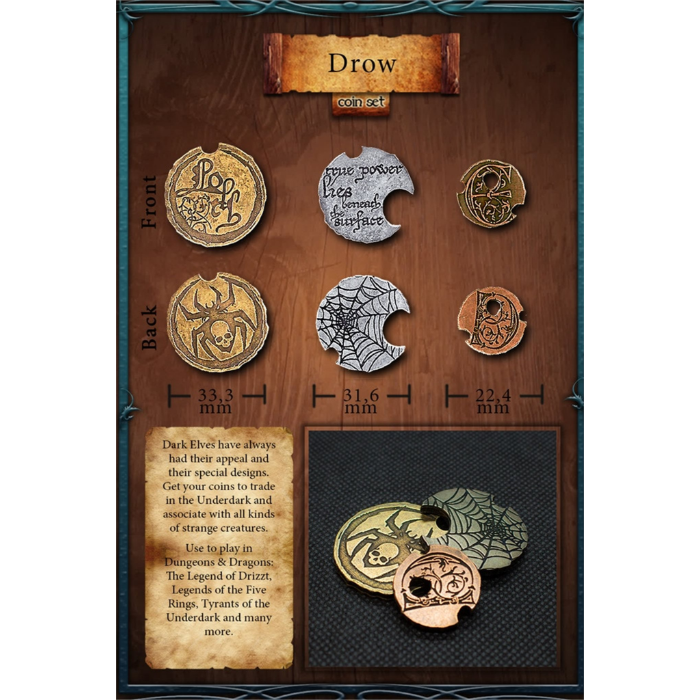 Legendary Metal Coins Season 5 by Drawlab - Drow Coin Set - Gamefound