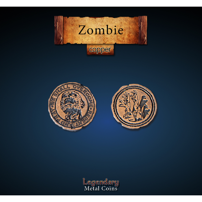 Legendary Metal Coins Season 4 by Drawlab - Zombie Copper Coins - Gamefound