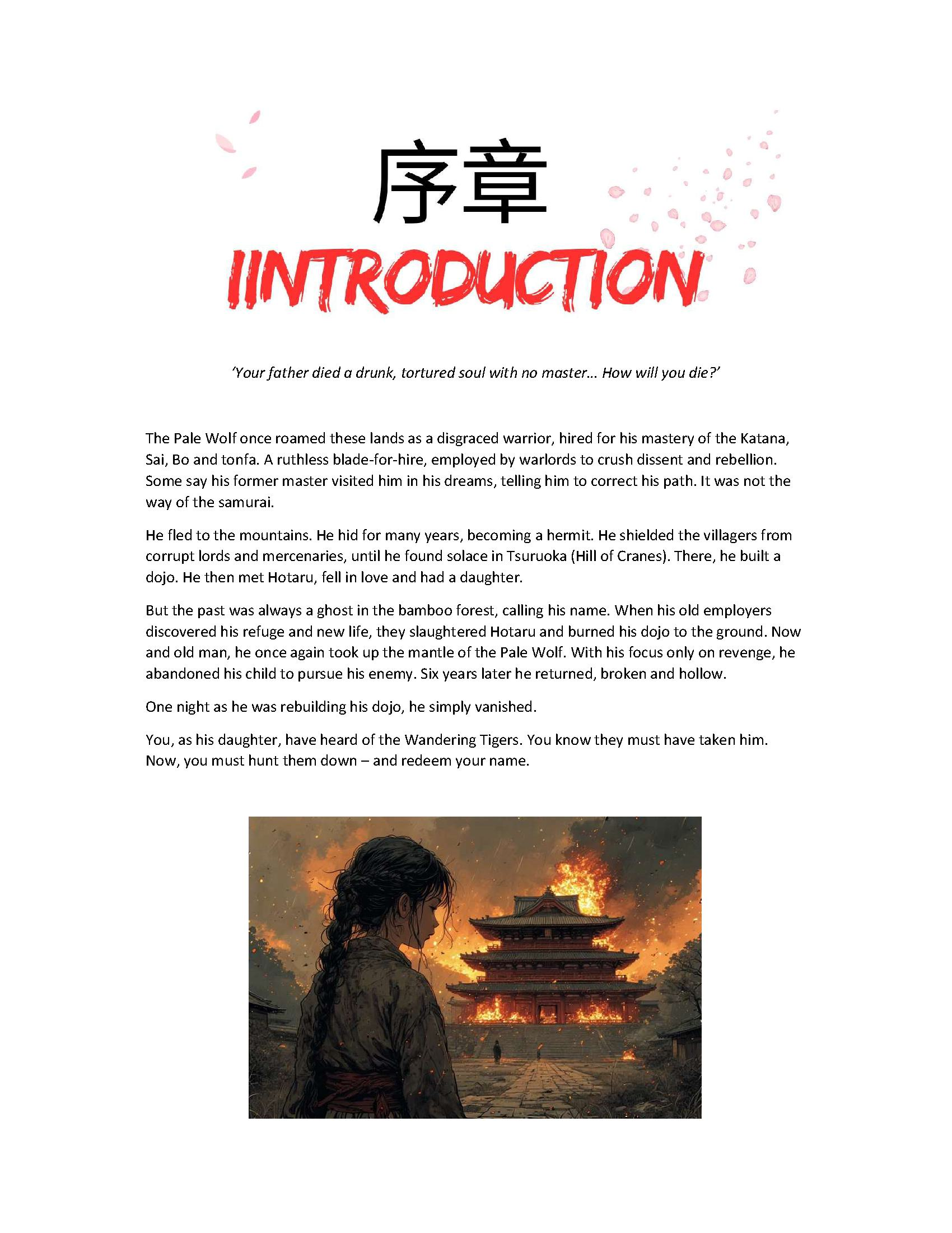THE RONIN'S DAUGHTER by Brick By Brick Games - CHARACTER SHEETS AND ...