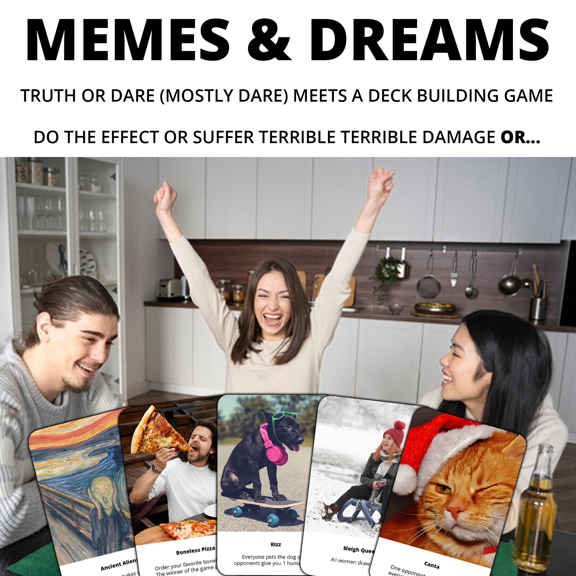 MEMES & DREAMS Fun Card Game (Crazy Effects) Party Hard Insane ...
