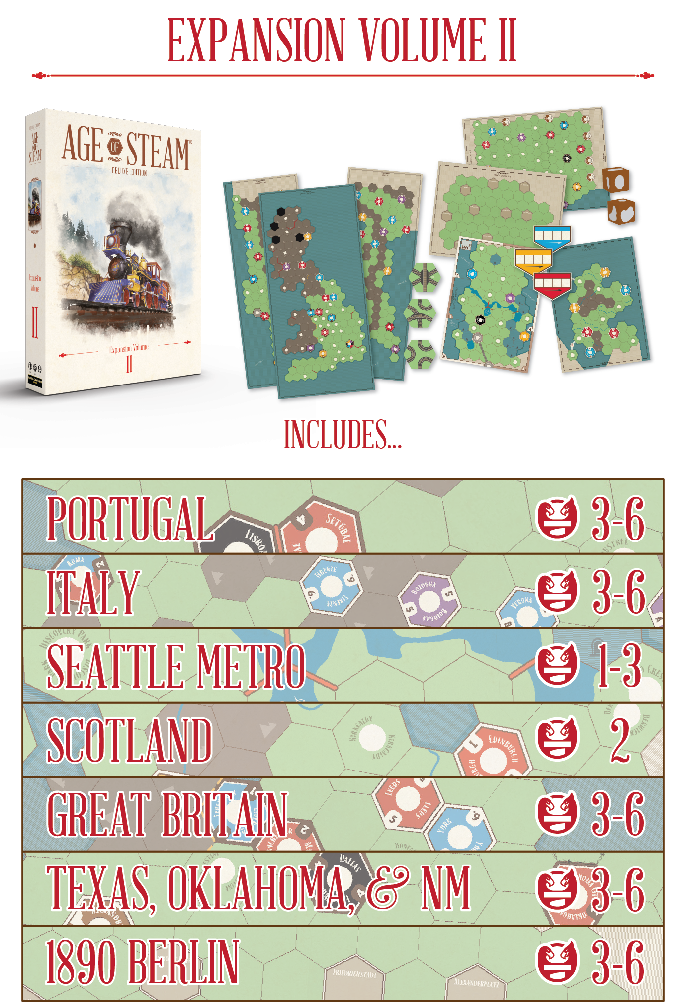 Age of Steam Deluxe Expansion Volume IV + Acrylic Track Tiles by Eagle ...