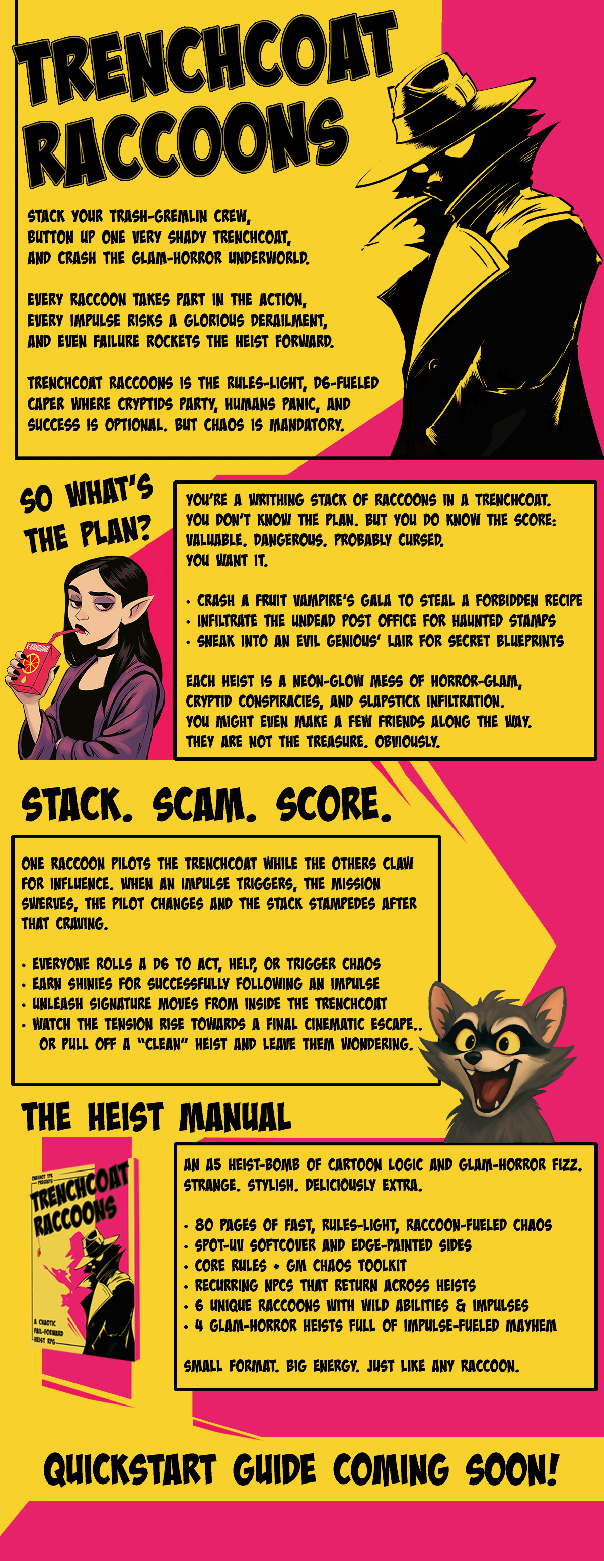 Trenchcoat Raccoons: A Chaotic, Fail-Forward Heist RPG by OneShot TPK ...