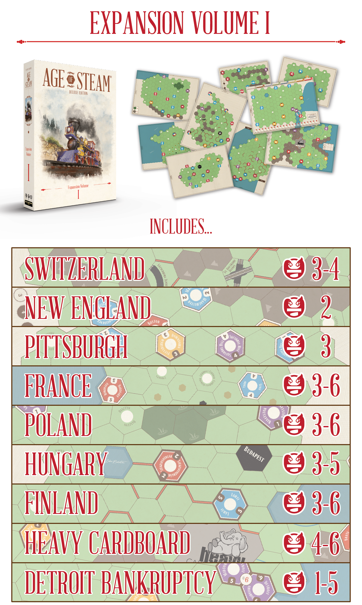 Age of Steam Deluxe Expansion Volume IV + Acrylic Track Tiles by Eagle ...